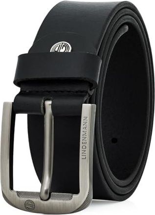 Lindenmann Ceinture en cuir pour homme, ceinture en cuir pleine fleur pour jeans, noir, Farbe/Color:noir, Size US/EU