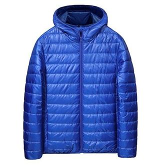 Generic Doudoune légère pour homme avec capuche | Veste de randonnée pour homme - Veste imperméable de couleur unie - Veste thermique matelassée - Veste chaud