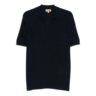 Woolrich Polo-Shirt aus Baumwoll-Kreppstrick - - Tops - Herren - Blau - L