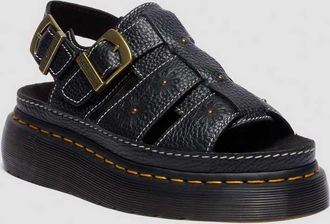 Dr. Martens Wrenlie Open Toe Nappa Leder Fisherman Plateausandalen in Schwarz, Gr&ouml;&szlig;e: 36