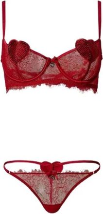Twinset Femme, Maillots de bain, Rouge, Taille: 95C FR Ensemble Lingerie Coeur