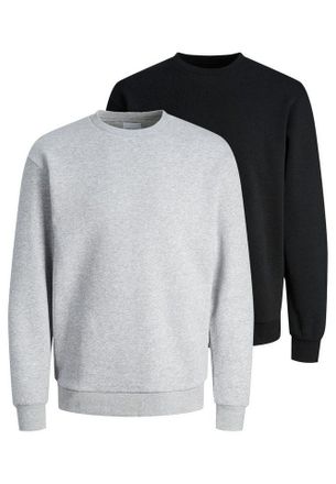 Jack & Jones Sweatshirt 2er Pack Bradley (Spar-Set, 2-tlg) Sweatshirt - Baumwolle - Atmungsaktiv - Lockerer, bequemer Schnitt