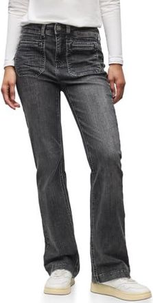 Street One 3717220 Jean Bootcut, Noir délavé, 30W / 32L Femmes