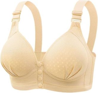 Generic Soutien-gorge d&eacute;contract&eacute; r&eacute;glable et respirant sans anneau en acier pour femme, beige, 70