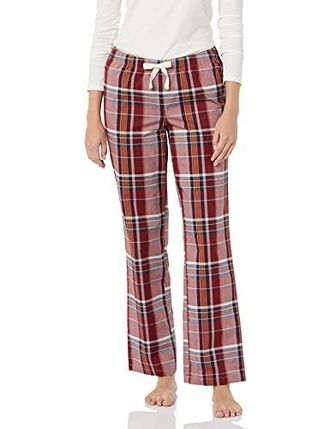 Amazon Essentials Pantalon de Pyjama en Popeline Femme, Bordeaux Óxido Mélange À Carreaux, XXL