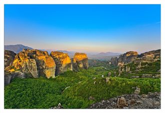 Wallario selbstklebendes Poster - Griechische Berglandschaft, Aufkleber in Premiumqualit&auml;t, Klebefolie Gr&ouml;&szlig;e: 61 x 91,5 cm (Maxiposter)