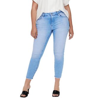 Only Carmakoma Only Carmakoma Damen Carwilly Reg Sk ANK Rw Rea4348 Noos Skinny Jeans, Light Blue Denim, 50W x 32L