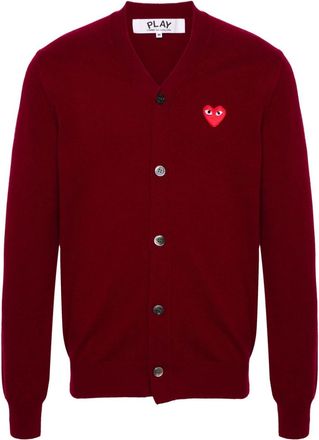 Comme Des Garçons Cardigan mit V-Ausschnitt - Rot