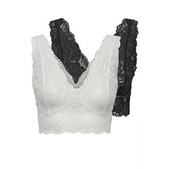 Cream Spitzen Top 2er Pack Schwarz-Wei&szlig; - - Tops - Damen - Schwarzk - M
