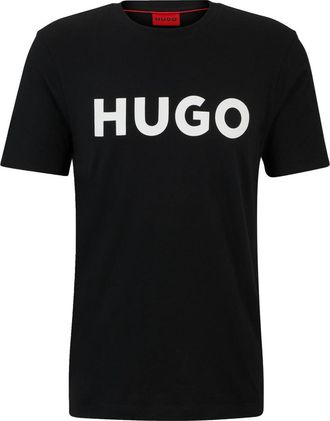 HUGO BOSS Softes T-Shirt mit Label-Frontprint und Stretch in