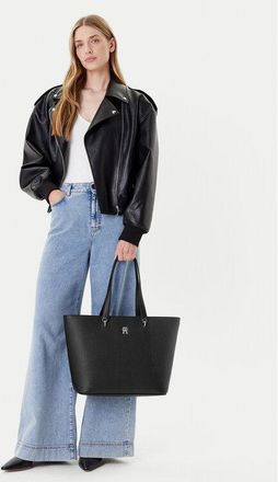 Tommy Hilfiger Handtasche Th Emblem Tote AW0AW15178 Schwarz