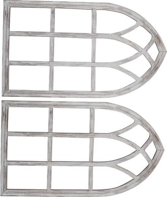 Cabilock Veemoon 2st&uuml;cke Wanddekoration f&uuml;r Bogenfenster im Landhausstil Dekorativer Holzbogenrahmen Rustikale Inneneinrichtung f&uuml;r Wohnzimmer Holzfensterrahme