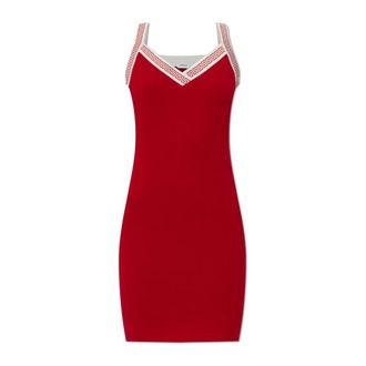 Versace Jacquard Stretch Baumwoll-Jersey Minikleid - - Dresses - Damen - Rot - S