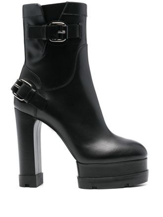 Casadei bottines en cuir 130 mm - Noir