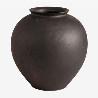 Sklum Sklum - Vase en c&eacute;ramique 32 cm - Couleur sombre avec veines bronze - Texture authentique - Pour arrangements floraux &eacute;l&eacute;gants