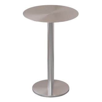 Generic Runder Bartisch (61 cm Durchmesser), Edelstahlplatte und stabiles Gestell, hoher Cocktailtisch f&uuml;r Kneipen, Bistros, Innen- und Au&szlig;enbereich, einfache