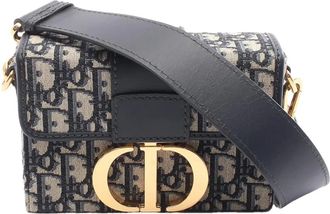Dior 2021-2025 Oblique Canvas 30 Montaigne Box Bag shoulder bag - Blau