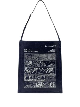 Bally sac port&eacute; &eacute;paule &agrave; imprim&eacute; graphique - Bleu