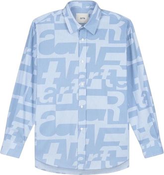 Arte Homme, Chemises, Bleu, Taille: S Allover Shirt
