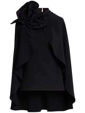 Elie Saab haut &agrave; appliques fleurs - Noir