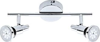 Briloner Briloner Leuchten - LED Spotleuchte, Deckenleuchte, Badleuchte, Badlampe, IP44, Strahler dreh- und schwenkbar, 2x GU10, 8 Watt, 800 Lumen, 3.000 Kelvi