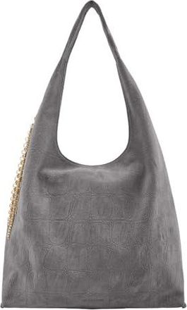 Fredsbruder Cuir sac &agrave; &eacute;paule Velvet Wild Hobo Dark Grey taupe