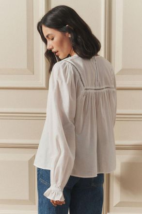 Laura Ashley Langarmbluse Laura Ashley Langarmbluse mit Stickerei (1-tlg)