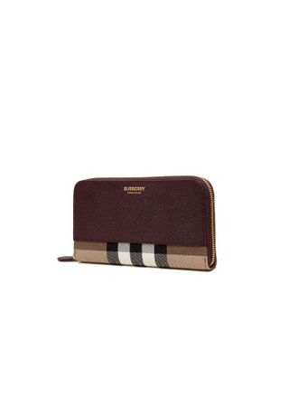 Burberry Cotton Check Wallet - Brown