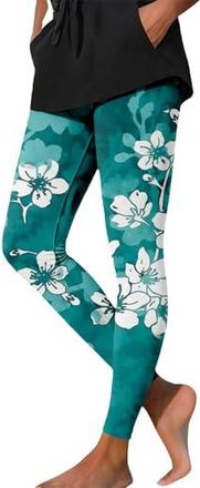 Generic Legging dentra&icirc;nement pour femme - Taille haute - 4 voies - Pantalon de course et de yoga - Bleu, Vert menthe., 3XL