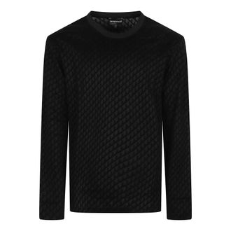 Emporio Armani Langarmshirt mit durchgehendem Logo-Print - - Tops - Herren - Schwarzk - XL