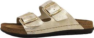 Rohde Rodigo-D 5872 Mules à deux lanières à motifs pour femme avec boucle, Doré 29, 36 EU