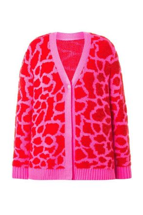 Miamoda Strickjacke Strickjacke Regular Fit farbiges Leomuster