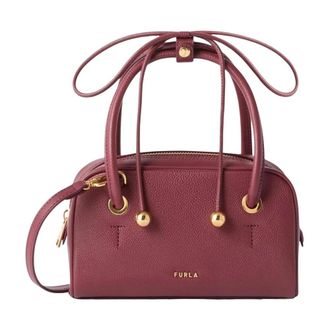 Furla Texturierte Leder Henkeltasche mit verstellbarem Gurt - - Bags - Damen - Rot - ONE SIZE