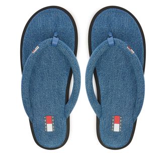 Tommy Jeans Zehentrenner Tommy Jeans Tjw Padded Denim Casual Sandal EN0EN03021 Blau