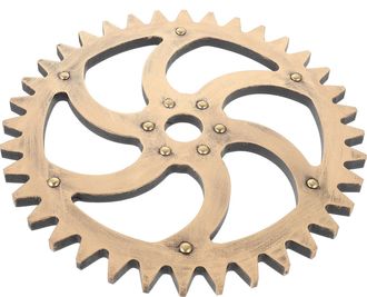 Aboofan Vintage Holzzahnrad Wanddekoration Industrial Stil Wandschmuck f&uuml;r Hausbar Wohnzimmer und B&uuml;ro Tragbarer Zahnradanh&auml;nger in Gold