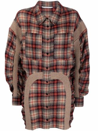 Stella McCartney robe-chemise &agrave; carreaux - Tons neutres