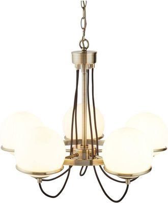 Searchlight Searchlight - Sphere - Plafonnier à 5 bras multiples blanc, laiton antique, E14