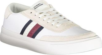 Tommy Hilfiger Contrast Striped Leather Sneaker - White