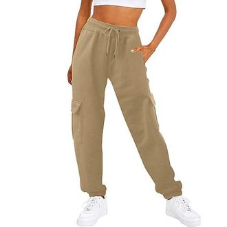 Generic Pantalons de Surv&ecirc;tement Femme Sport Pantalons De Jogging Ample DEntra&icirc;Nement Bas Sport Pants De Couleur Unie avec Poches D&eacute;Contract&eacute;Es dautomne Track