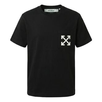 Off-white Homme, Tops, Noir, Taille: XL T-shirt avec logo moderne