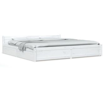 vidaXL Bett mit Schubladen Wei&szlig; 180x200 cm Vidaxl