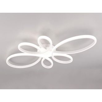 Trio Leuchten Große led Deckenleuchte fly geschwungen Weiß, Breite 83cm