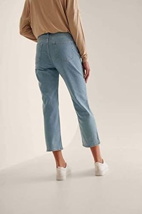 NA-KD High Waist Straight Denim Jeans, Bleu Clair, 36 Femme