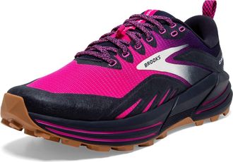 Brooks Damen Cascadia 16 Sneaker, Pecoat/Pink/Keks, 40.5 EU