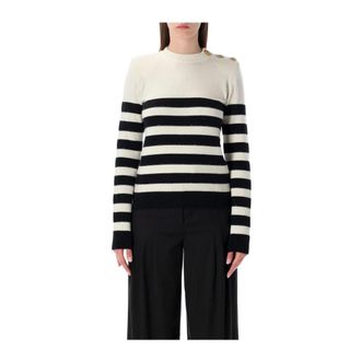 Balmain Pull en maille &agrave; boutons ray&eacute; - Femme - Pulls - Multicolore - Taille: 36 FR
