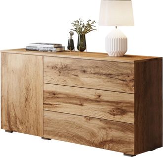 Mirjan24 Kommode Bevrato 110 mit 3 Schubladen und T&uuml;r, Sideboard, Anrichte, B:H:T: 110x68x39 cm, Highboard, Mehrzweckschrank, Wohnzimmer (Wotan)