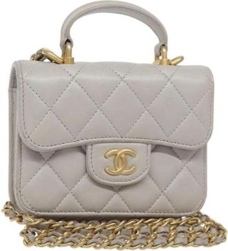 Chanel Pre-owned Cuir sacs-chanel - Femme - Pre-owned - Gris - Taille: ONE Size