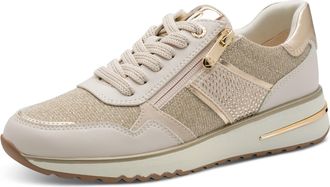 Marco Tozzi Marco Tozzi Damen Sneaker weiches Feel Me Wechselfu&szlig;bett weiches Innenfutter Modern, beige (Cream Comb), 36 EU