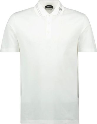 Versace Homme, Tops, Blanc, Taille: XL Polo Brodé Medusa