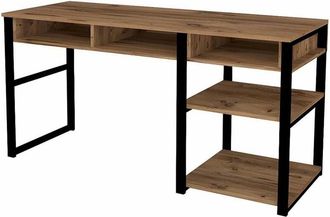 Vente-Unique Vente-unique - Bureau industriel avec rangements - Naturel et noir - raleigh